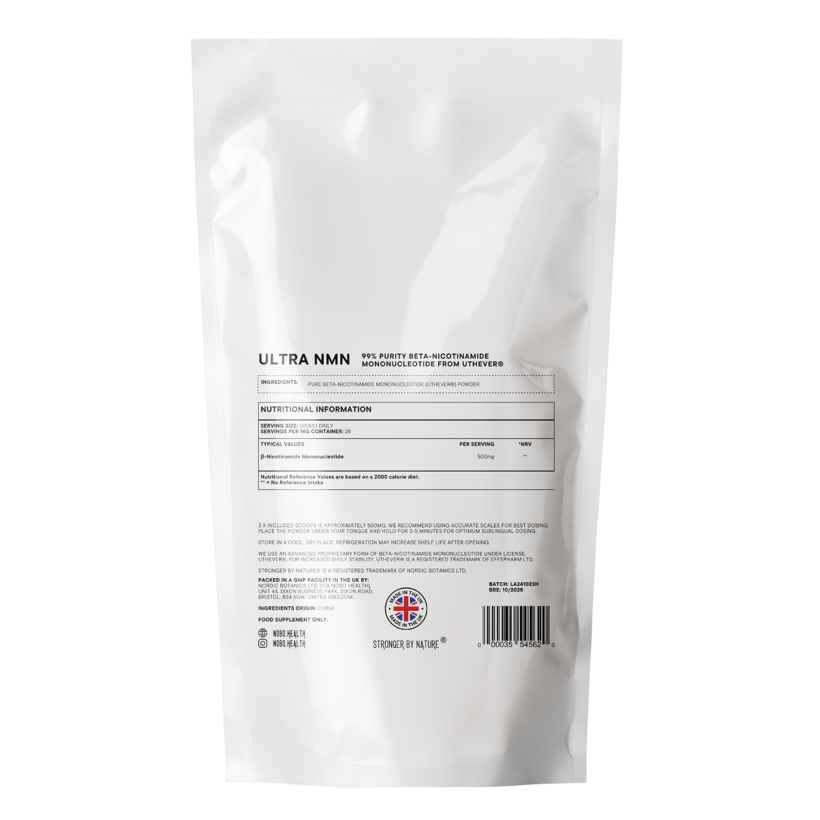 Ultra NMN (β-Nicotinamide Mononucleotide) – Sublingual Powder - 30g ...