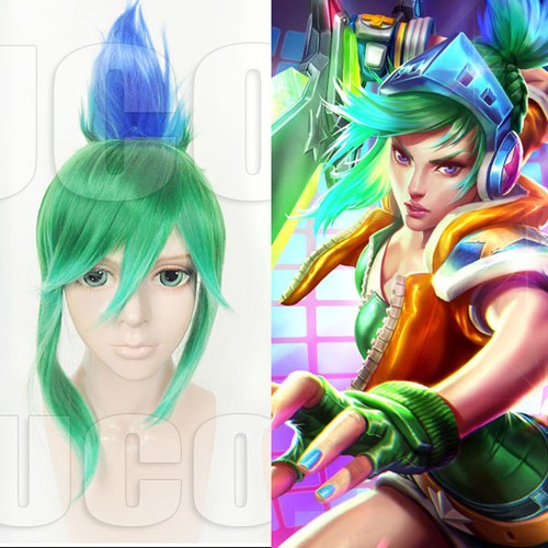 League of legends LOL Exile Arcade Riven skin cosplay costumes wig wig ...