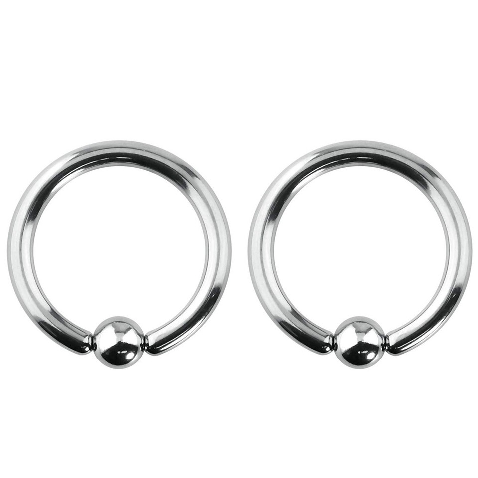 Pair of Captive Ring Made of Surgical Steel Multiple Gauges ans Sizes ...
