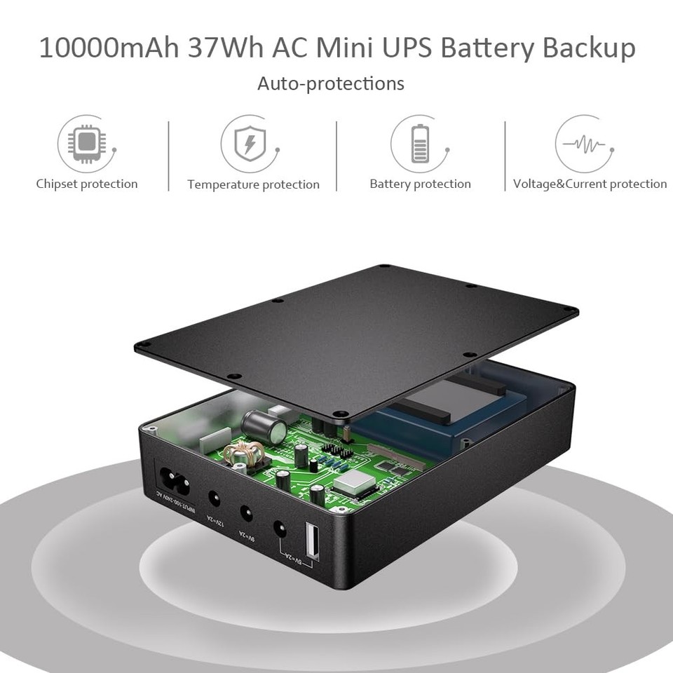 Mini UPS Battery Backup Uninterruptible Power Supply for Router, Modem ...