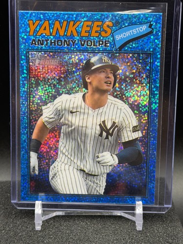 Anthony Volpe 2026 Topps Heritage Chrome Light Blue Sparkle #297 ...