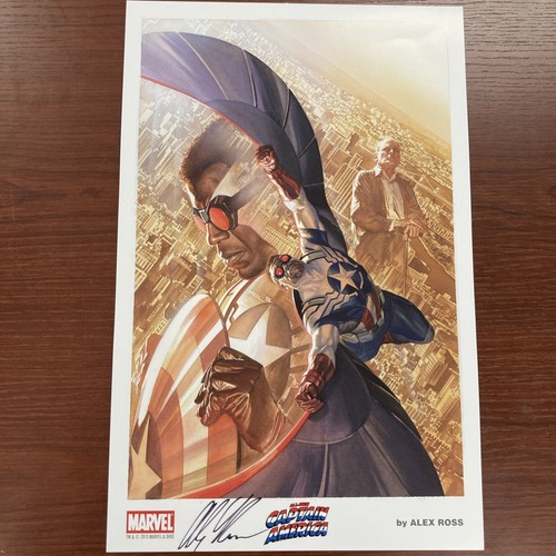 Sam Wilson As Captain America Hand Signed By Alex Ross 11x17 Print ...
