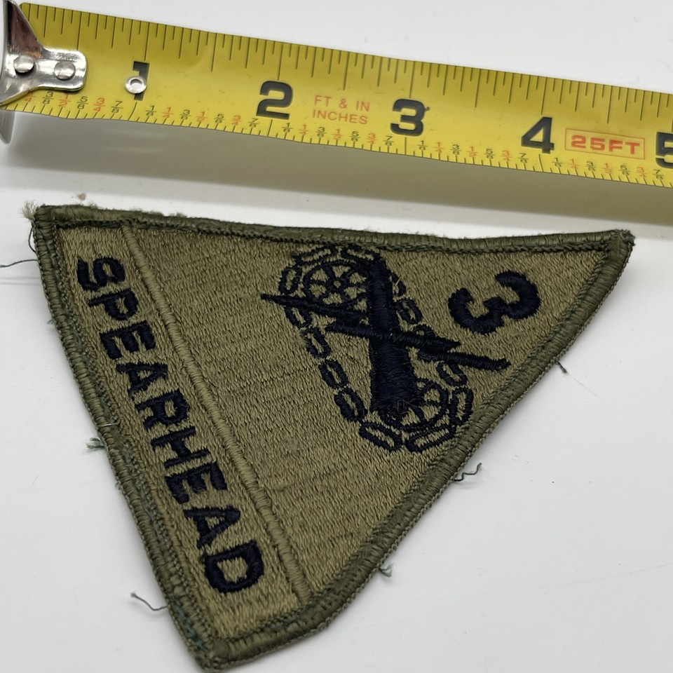 U.S. Military Army 3rd Armored Division Patch Insignia W/ SPEARHEAD Tab ...