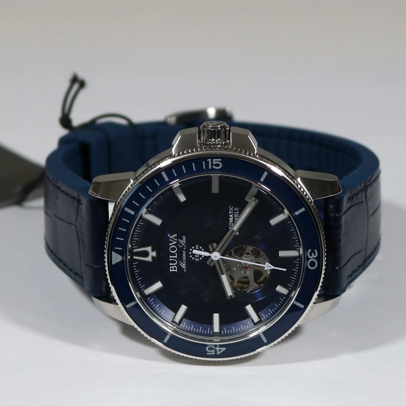 Bulova Marine Star Men's Stainless Steel Automatic Blue Dial Watch ...