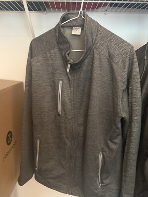 Modern Fit Full Zip Mock Collar 3 Pocket Fleece Jacket Sweater Gray ...