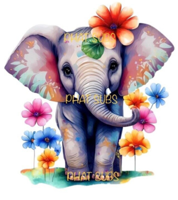 Sublimation Print Colorful Elephant Ready to Press Heat Transfer | eBay