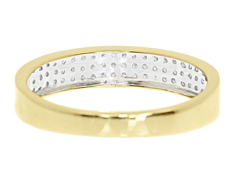 10k Yellow Gold Mens Pave Round Diamond 4.5mm Wedding Fashion Band Ring ...
