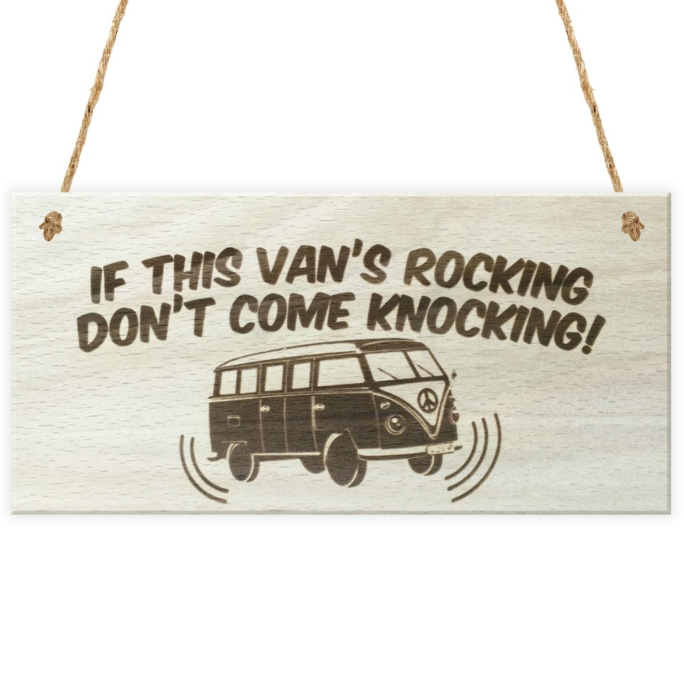 If Vans Rocking Dont Come Knocking Wooden Hanging Plaque VW Camper Van ...
