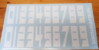 0-9 WHITE Competition Numbers Race Rally for Door Squares 2 Sets | eBay UK