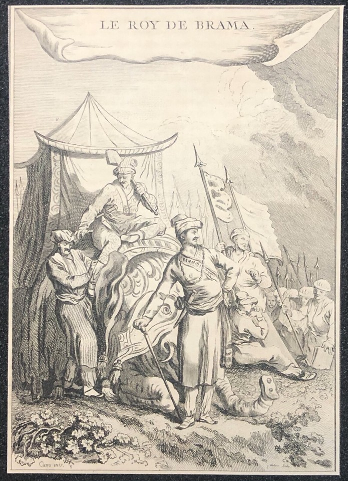 Alaungpaya King Of Burma Konbaung Dynasty On An Elephant Engraving From ...