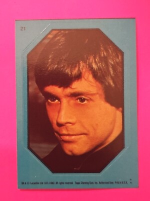 1983 Topps Star Wars ROTJ Sticker #21 Luke Skywalker Blue Border ...