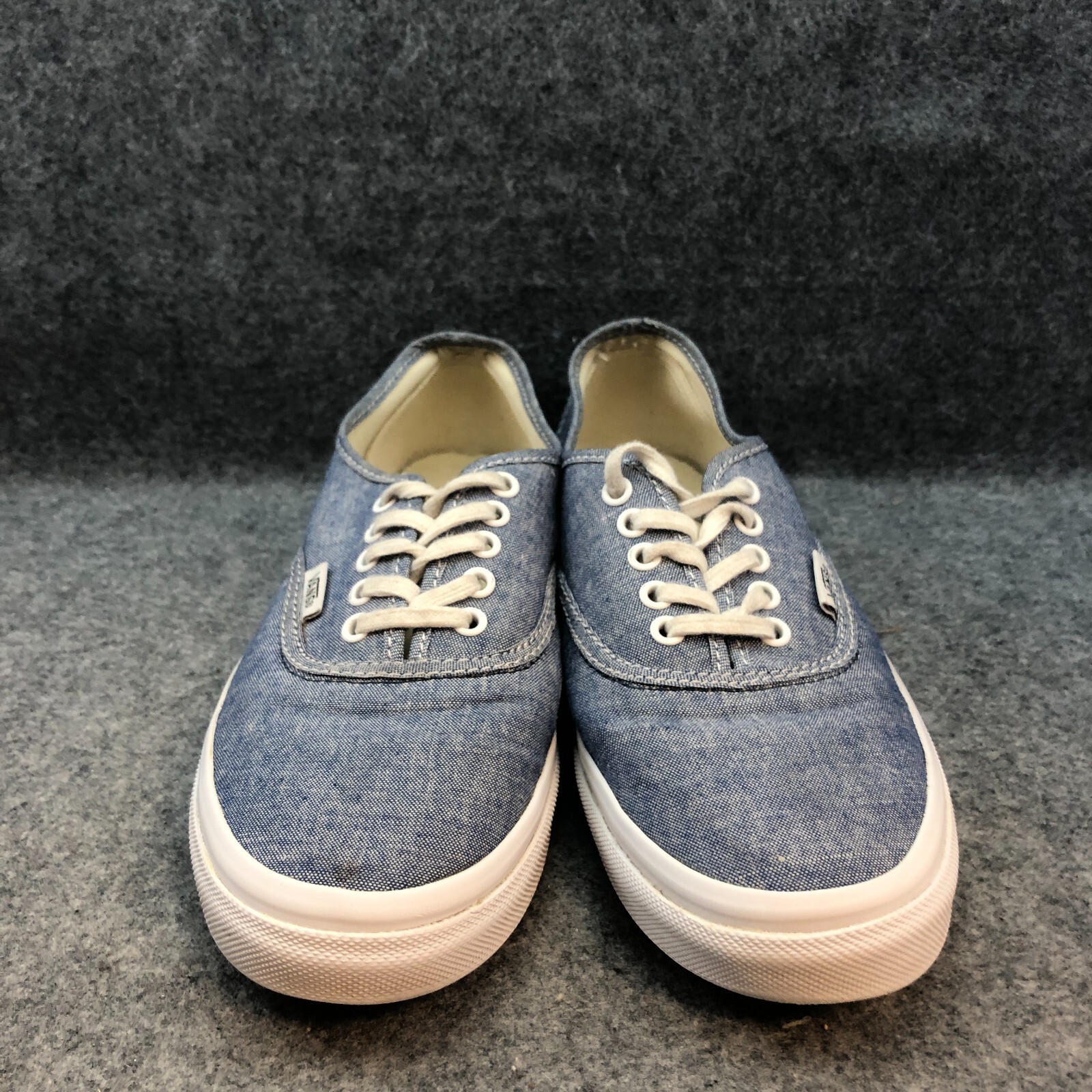 Vans Womens Authentic Blue Denim Wash Canvas Sneakers… - Gem