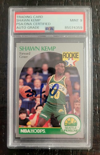 Shawn Kemp 1990 Hoops Basketball Signed Rookie Card RC #279 Auto Graded ...