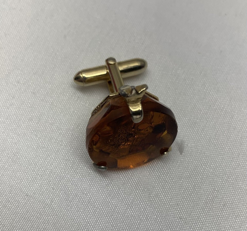 Swank Royal Crown Roaring Panther Bavarian Crystal Cufflink Only One ...