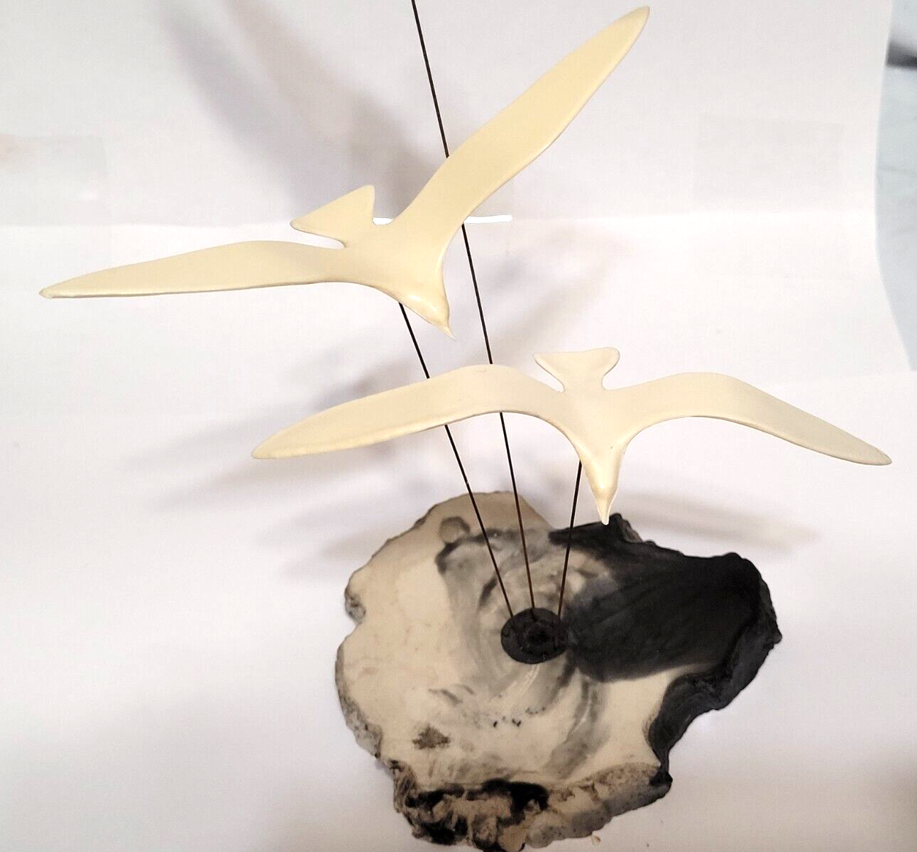 Vintage 3 Flying Seagull Birds Statue Sculpture Resin Base Design Gifts ...