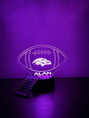Baltimore Ravens Night Light, Personalized FREE, Football LED Sports ...