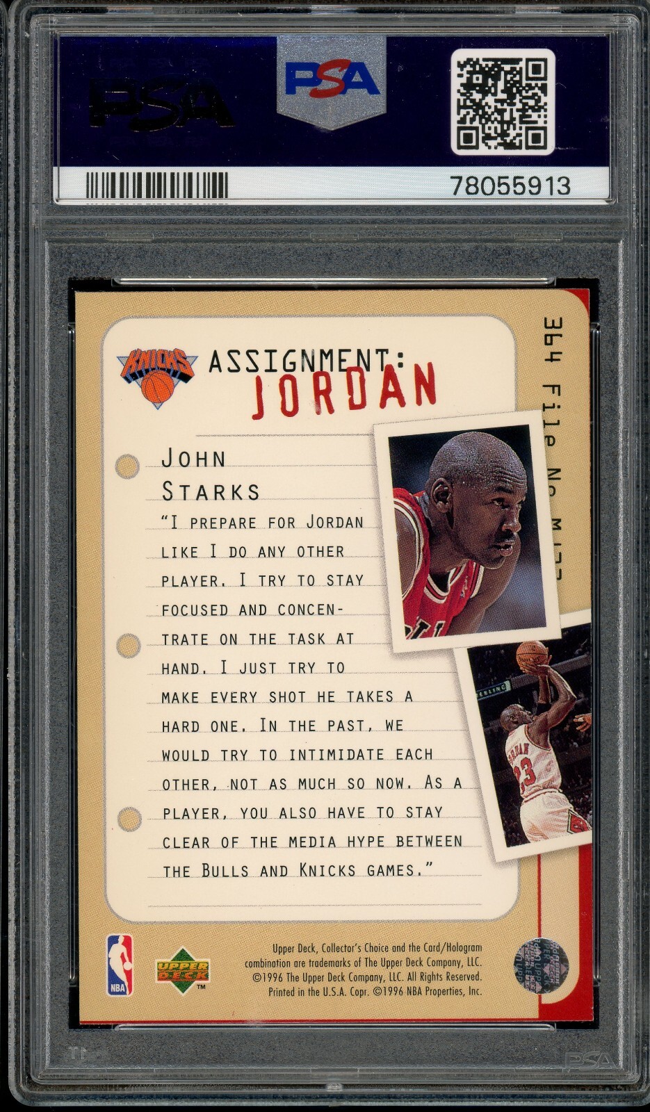 1996-97 Collector's Choice John Starks / Michael Jordan #364 PSA 8 | eBay