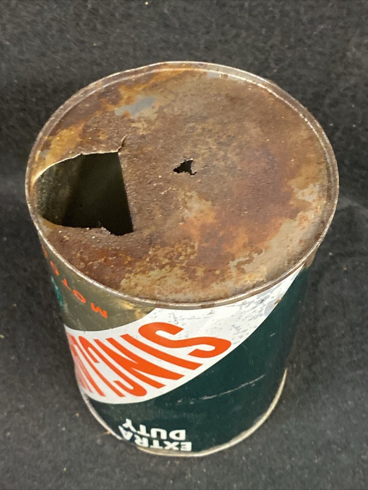 Sinclair Extra Duty Motor Oil 1 Quart Empty Metal Oil Can Dino Gas ...