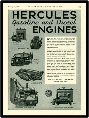 Hercules Gas/Diesel Engines NEW Metal Sign - 24" x 30" USA STEEL XL ...