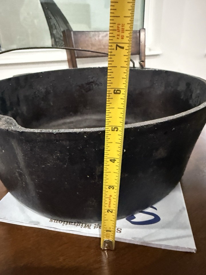 Vintage Dutch Oven Cast Iron Hanging Bean Stew Chili Pot 12” No Lid | eBay