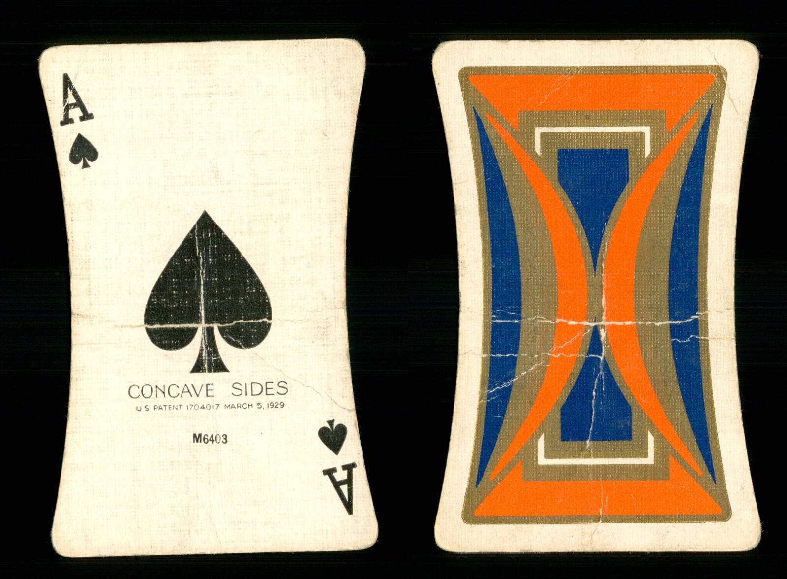 1 x Concave Sides Playing card Art Deco red – Ace of Spades ≠ P0 224 | eBay