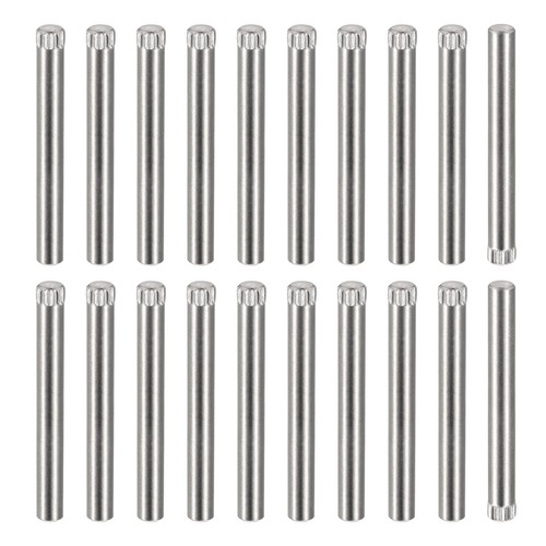 5x45mm 304 Stainless Steel Dowel Pins, 20Pcs Knurled Head Flat End ...