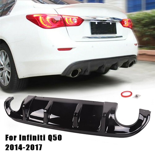 Gloss Black Rear Bumper Diffuser Under Lip For Infiniti Q50 2014-2017 ...