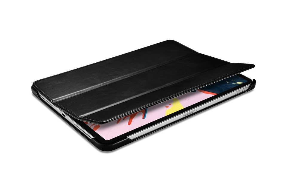 NEW Luxury ICARER GENUINE Leather Tri-Fold Stand Smart Case Cover For ...