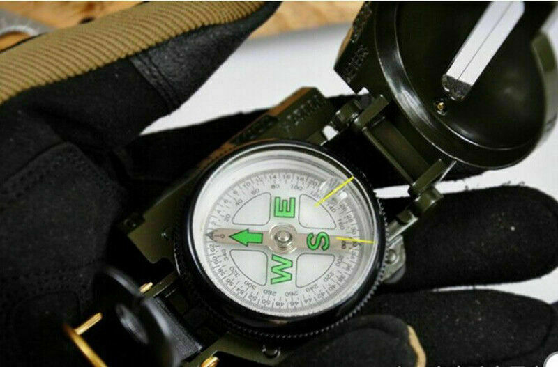 TechTongda Lensatic Compass Floating Luminous Dial Metal Case Sighting ...