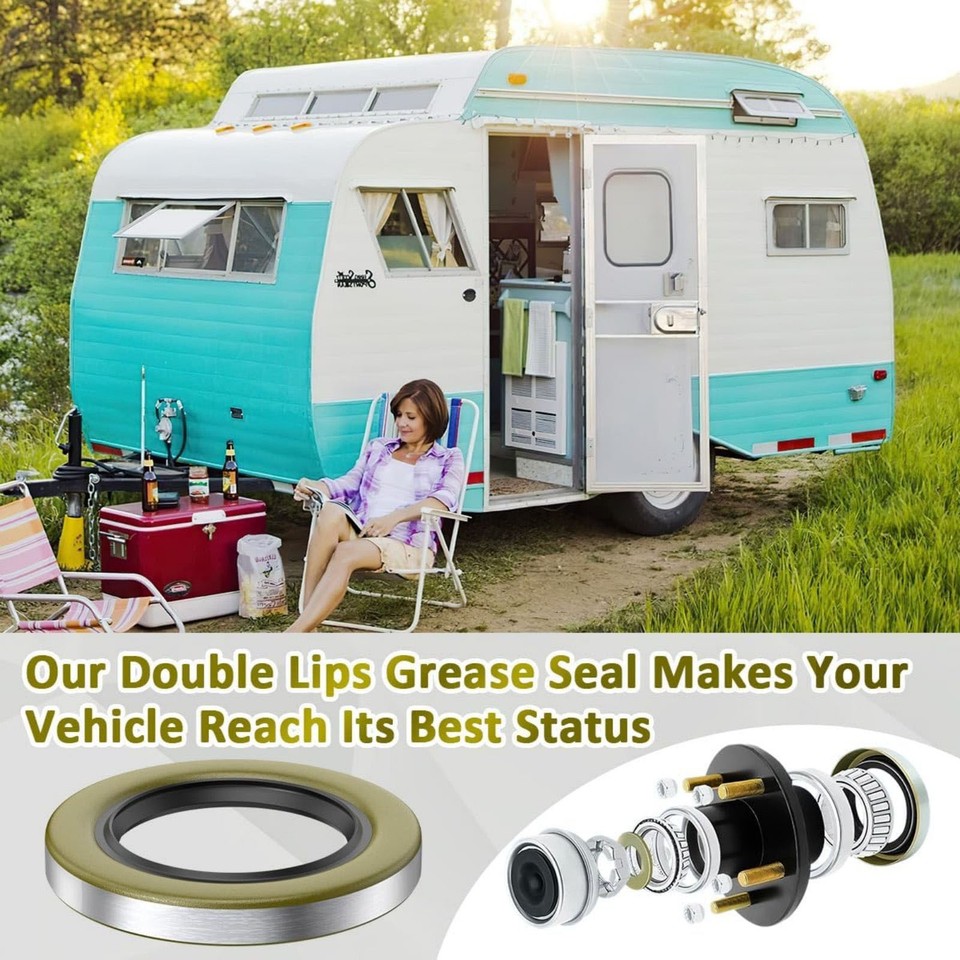 4PCS Trailer Hub Grease Seals For 5200-7000 lb Trailer Axle 452920 ...