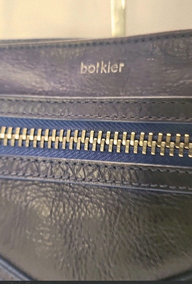 Botkier Trigger Navy Blue Leather Crossbody Bag Large Moto Messenger ...