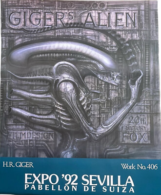 Vintage 1992 H.R. Giger's Alien Sevilla Spain Art Expo Museum 24 x 30 ...