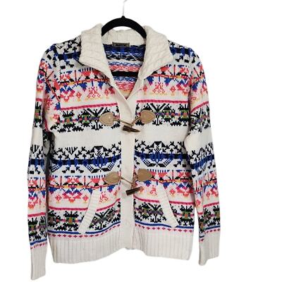 Rage cardigan multicolor Fair Isle toggle button sweater Cabincore ...