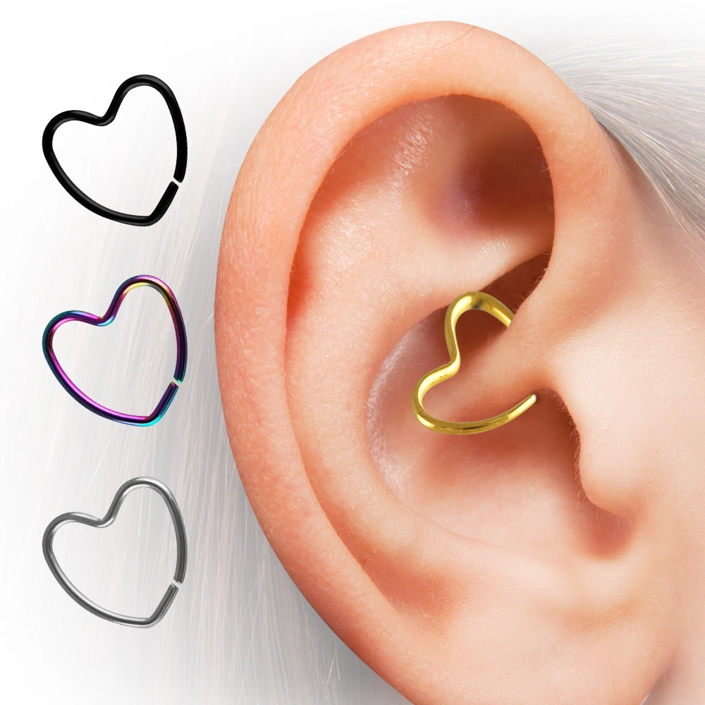 Double Cartilage Piercing Heart