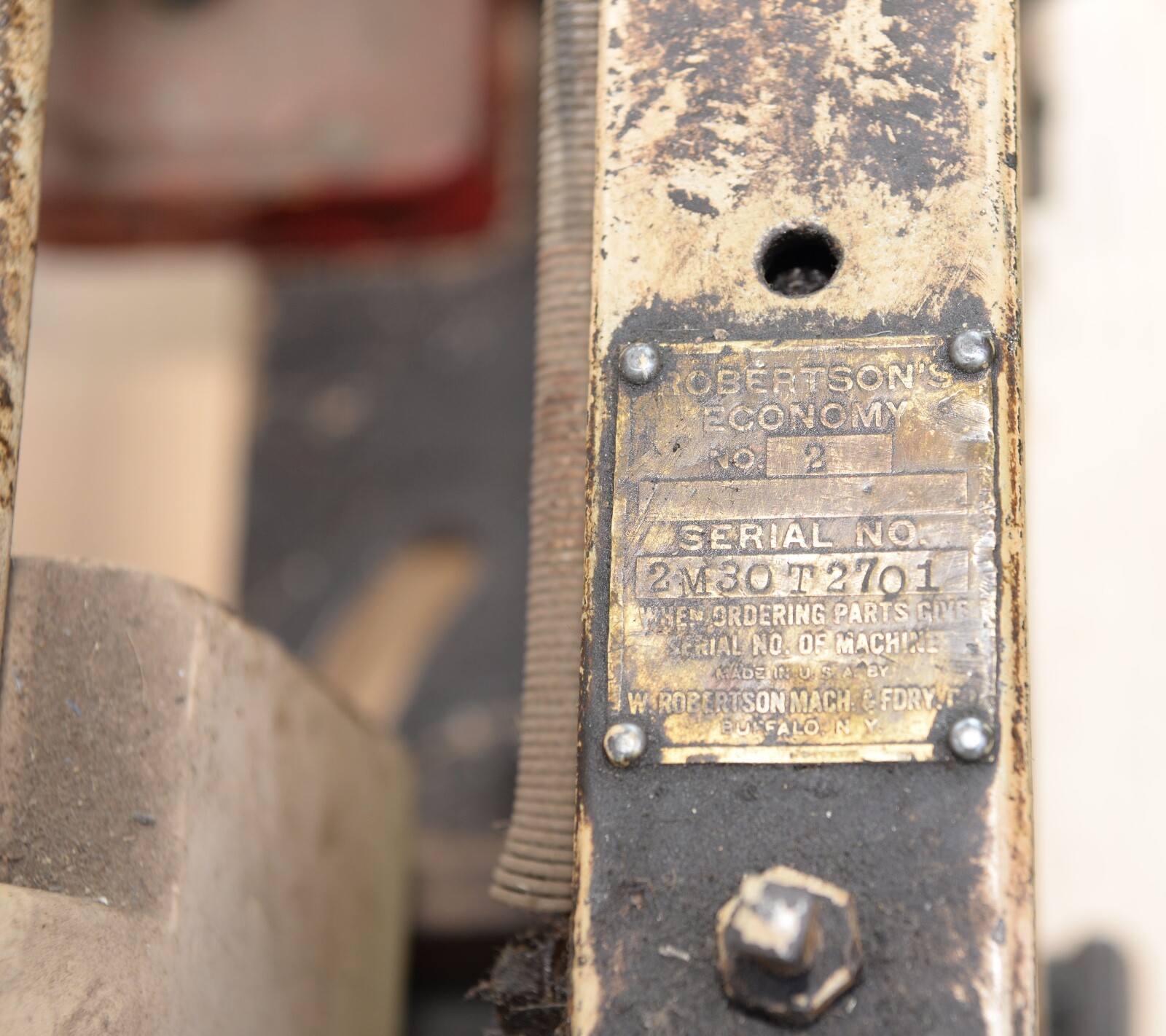 Rare antique W. Robertson Machine & Foundry power hack saw blacksmith ...