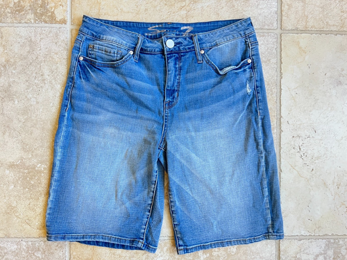 SEVEN 7 denim jean shorts size 12 Bermuda | eBay