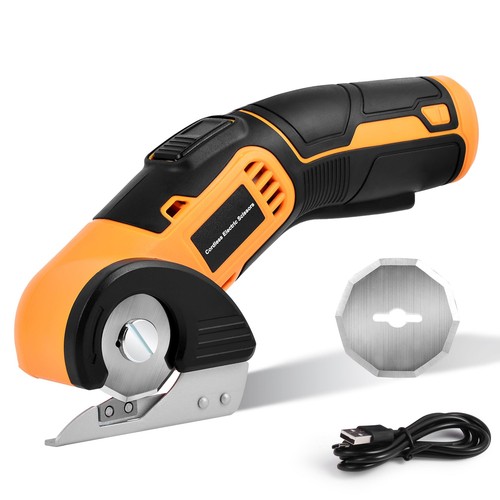 Cordless Electric Scissors 4 V Rechargeable Rotary Cutter with ...
