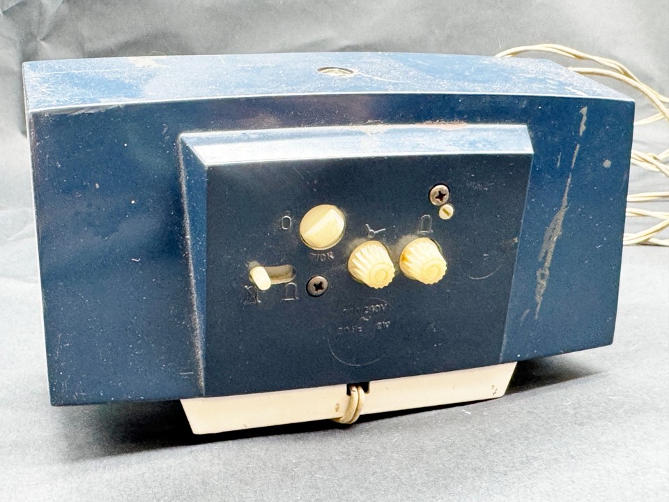 VINTAGE METAMEC ELECTRIC BEDSIDE ALARM CLOCK BLUE FACE MID CENTURY ...