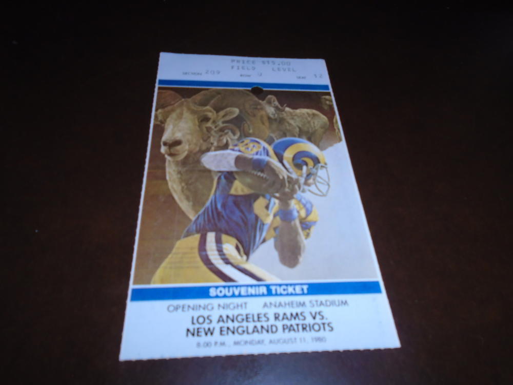 1980 LOS ANGELES RAMS OPENING NIGHT ANAHEIM STADIUM EX | eBay