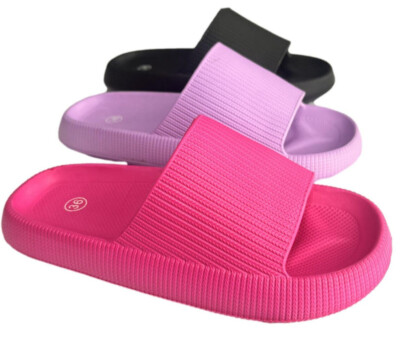 Womens Pillow Sliders EVA Comfort Summer Shower Beach Sandals Slippers ...