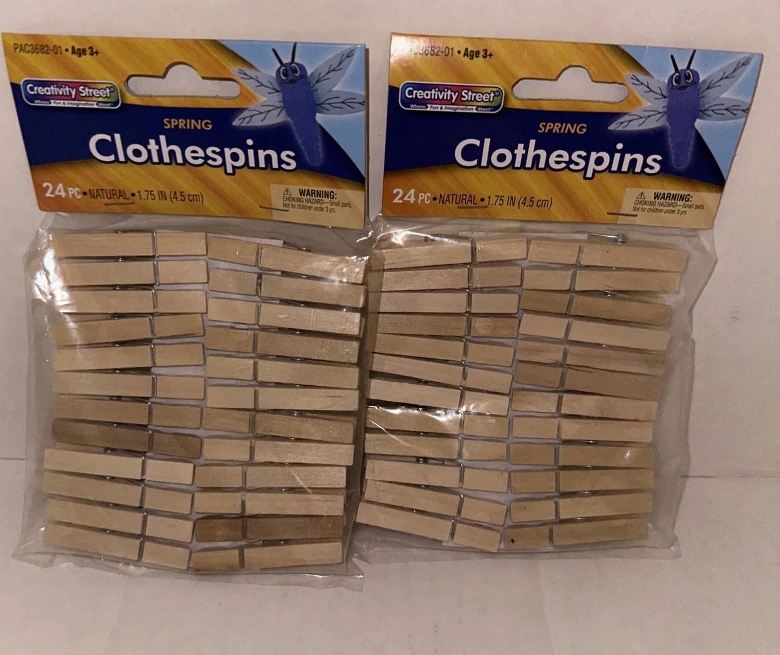 Creativity Street Spring Clothespins, Natural, small , 1.75", 48 Piece ...