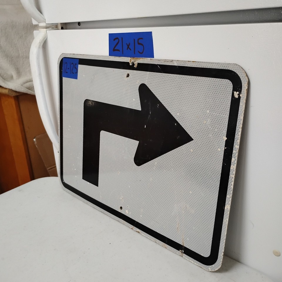 Authentic Real Highway Road Street Arrow Sign 90 Degree Right 21" X 15 ...