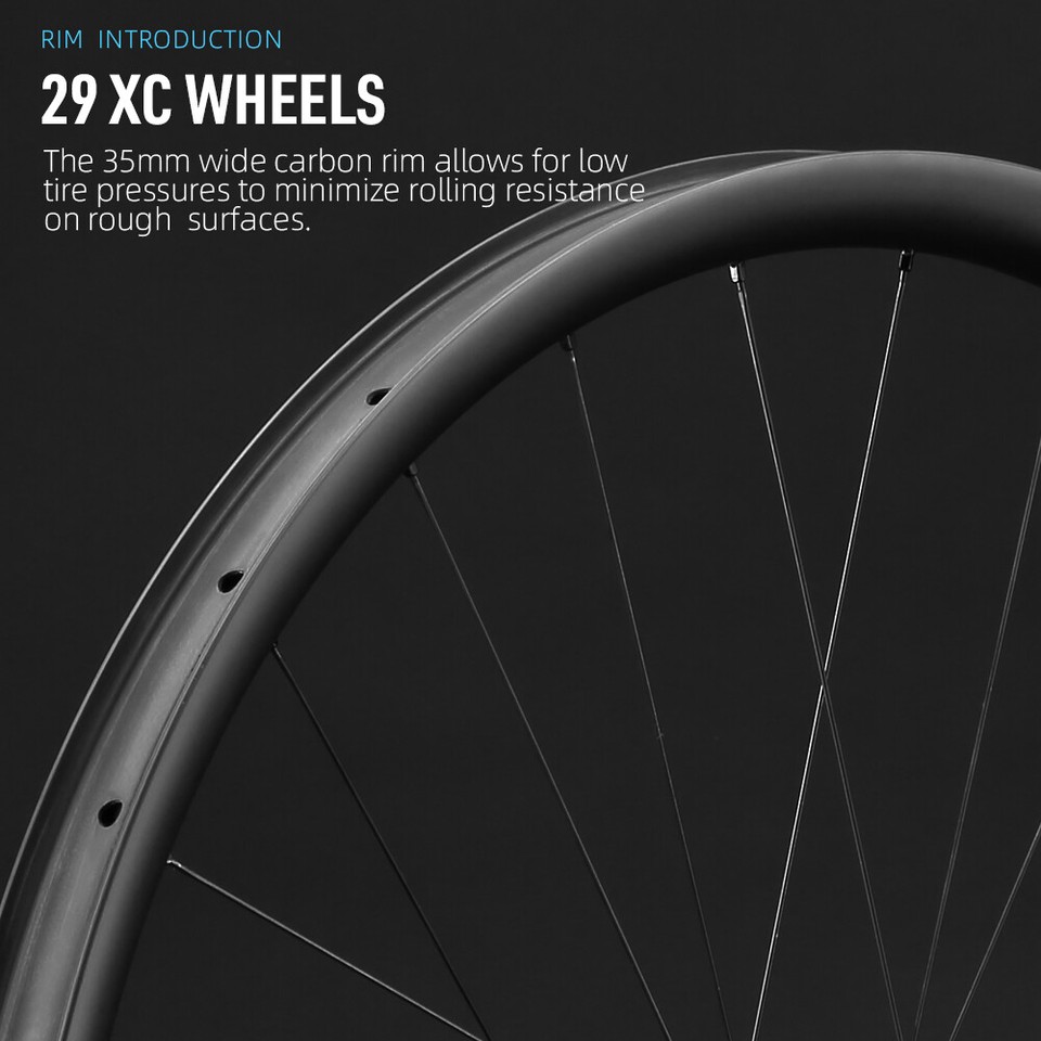 29 inch Carbon Mountain Bicycle Wheels BOOST 36T Ratchet Hub Clincher ...