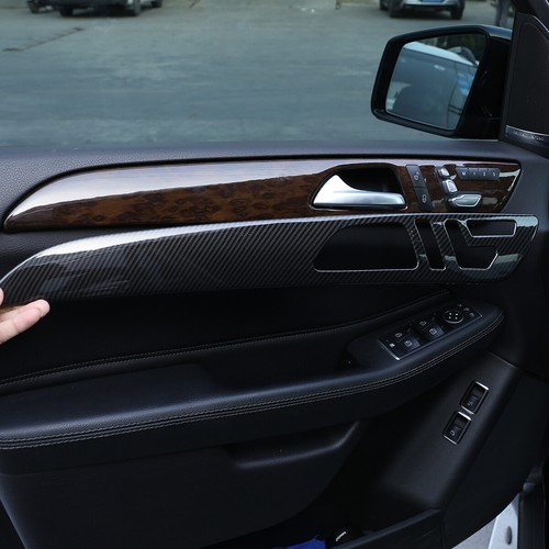 For Benz 2013-2019 GLE GLS Carbon Fiber Interior Door Panel Cover Trim ...