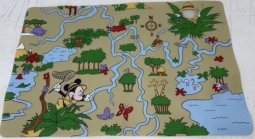 Walt Disney Safari Mickey Mouse Vinyl Place Mat W/Photo Frame Slot Kids ...