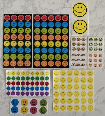 Assorted Happy Face Smiley Face Sticker Lot | eBay