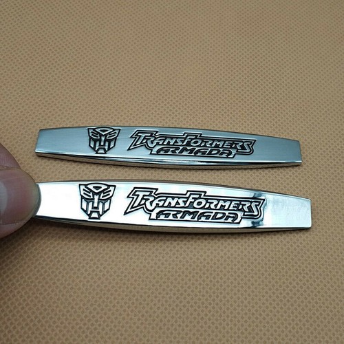 2 NEW Metal Silver Transformers Autobot Badge Fender Car Emblem 3D ...