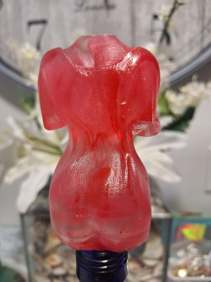 Handmade Epoxy Resin Art Sexy Lady in Red Wine Bottle Topper | eBay