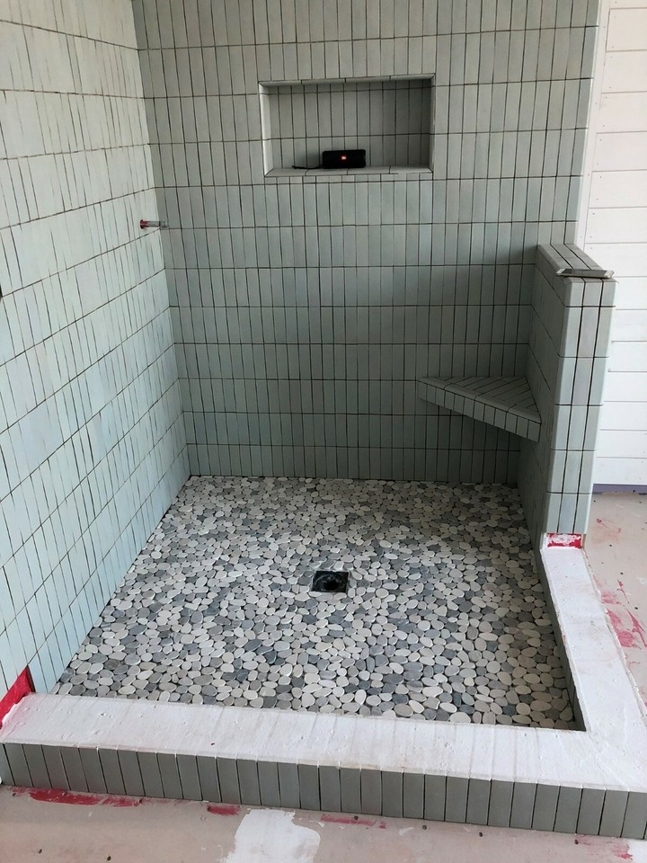 Shower Floating Bench - Schluter Kerdi-Board 2" with Stainless Steel ...