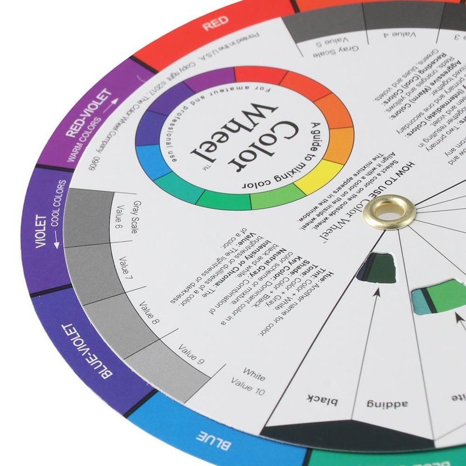 14cm Color Wheel Card Color Chromatic Circle Color Wheel Basic Color ...